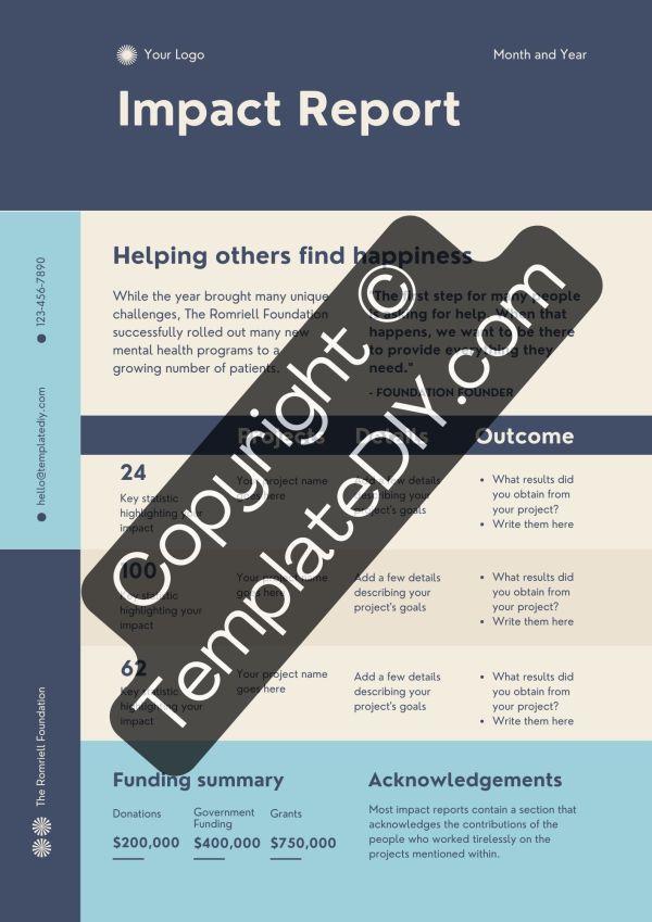 One Page Report Template Printable PDF, Word [Editable]