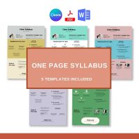 One Page Syllabus Template Printable PDF, Word [Editable]