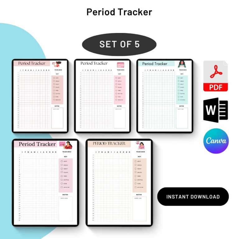 Printable Period Tracker Template PDF, Word [Editable]