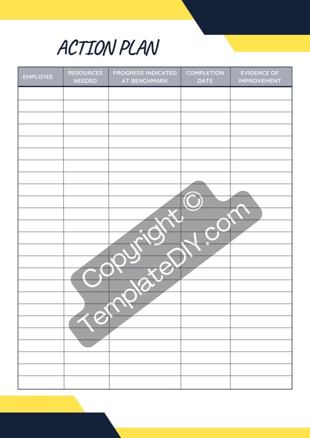 Plan of Action Template Printable PDF, Word [Editable]