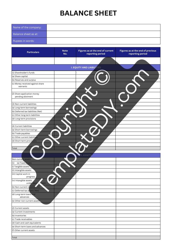 Annual Balance Sheet Template PDF, Word, Excel