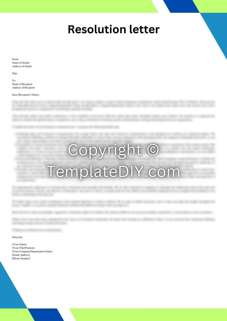 Contract Resolution Letter Sample with Examples [Word]