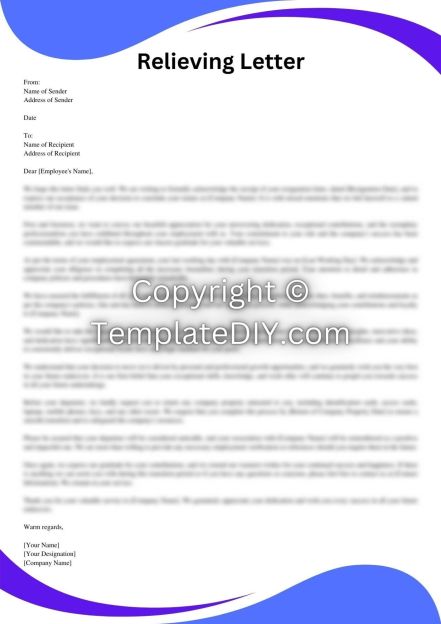 HCL Relieving Letter Sample with Examples [Word Editable]