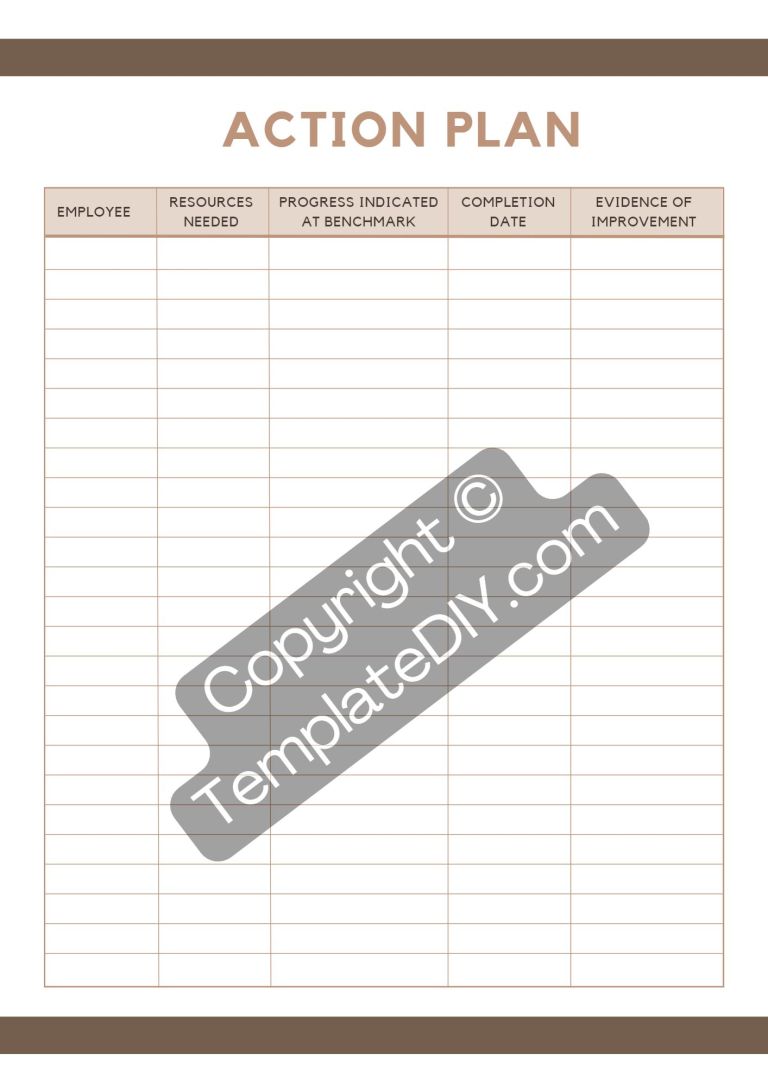 Plan of Action Template Printable PDF, Word [Editable]