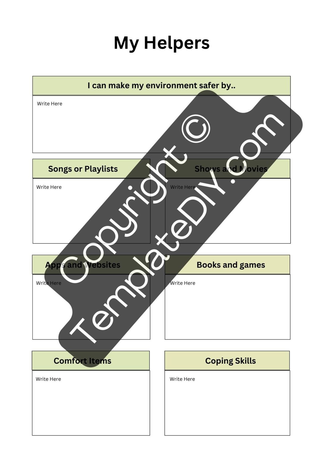 Printable Safety Plan Mental Health Template PDF, Word