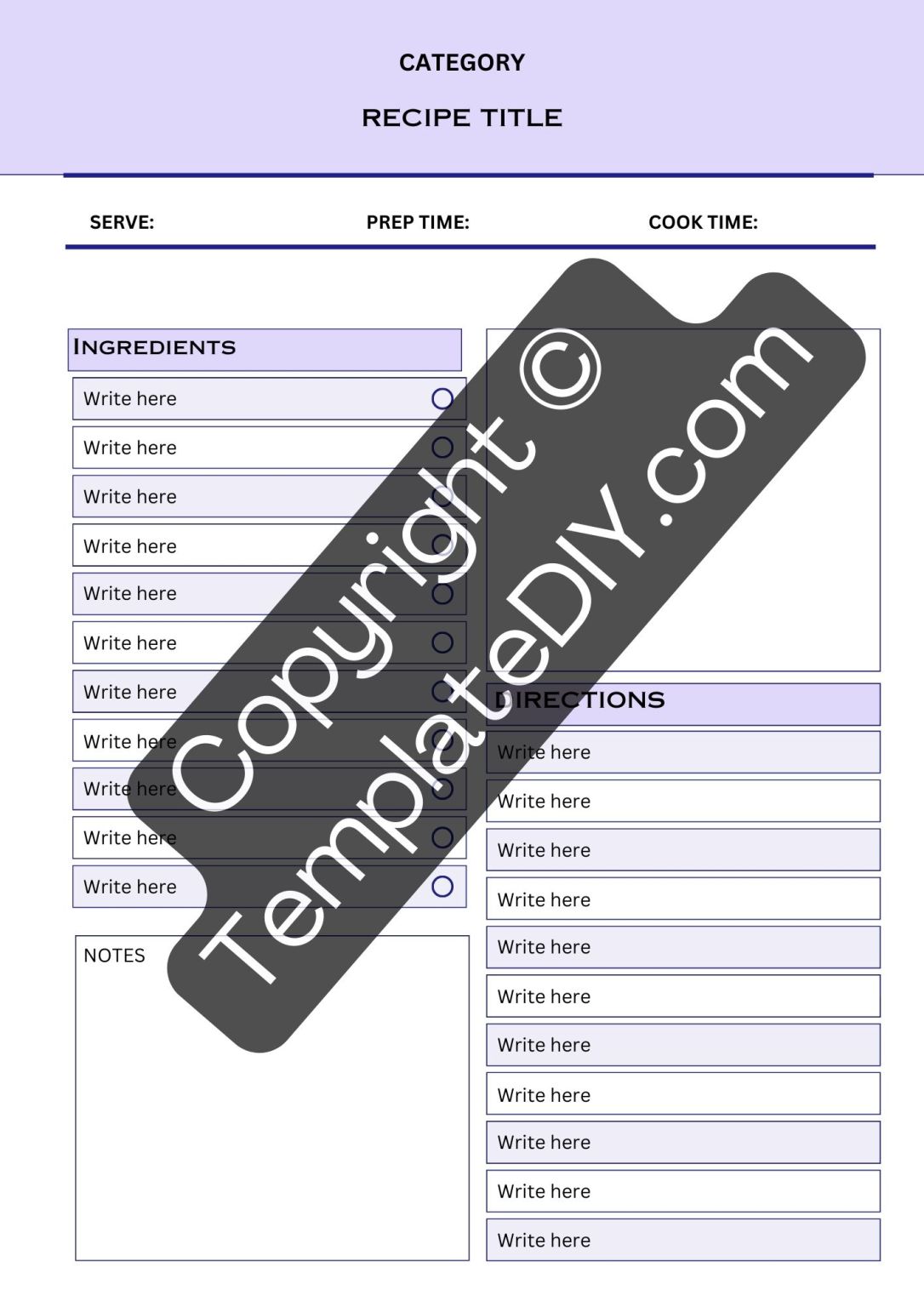 Recipes Sheet Bundle Template PDF, Word [Editable]