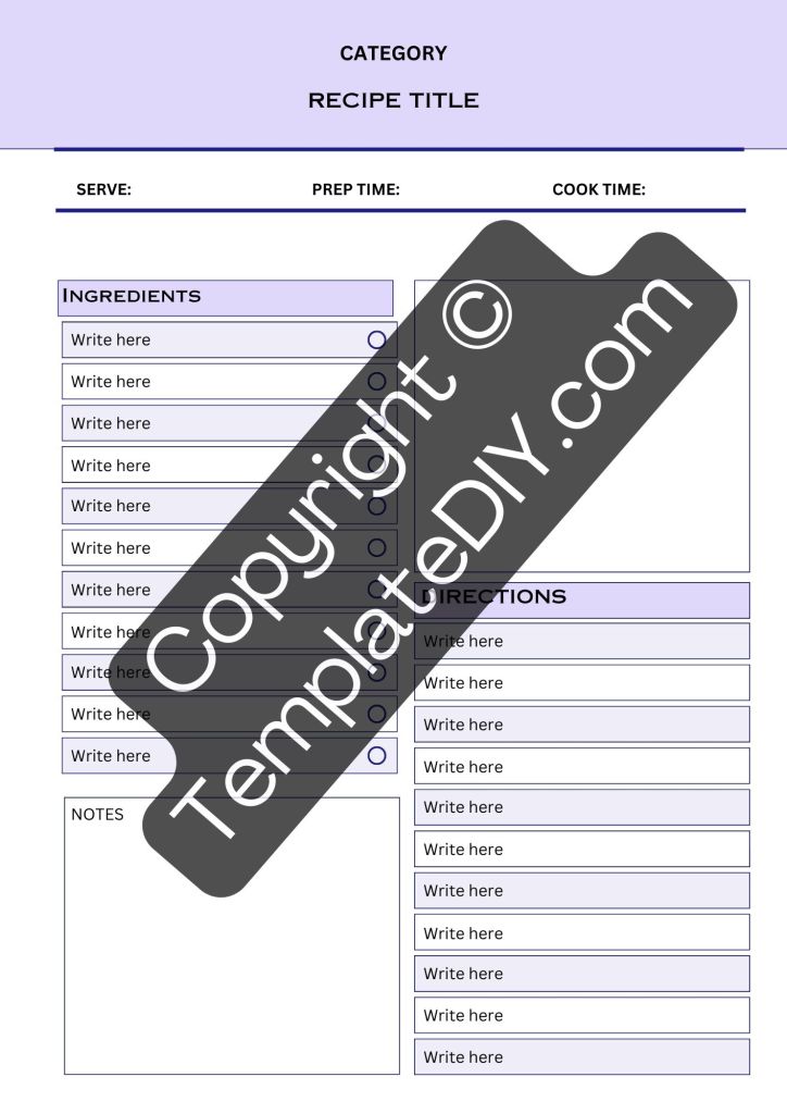 Recipes Sheet Bundle Template PDF, Word [Editable]