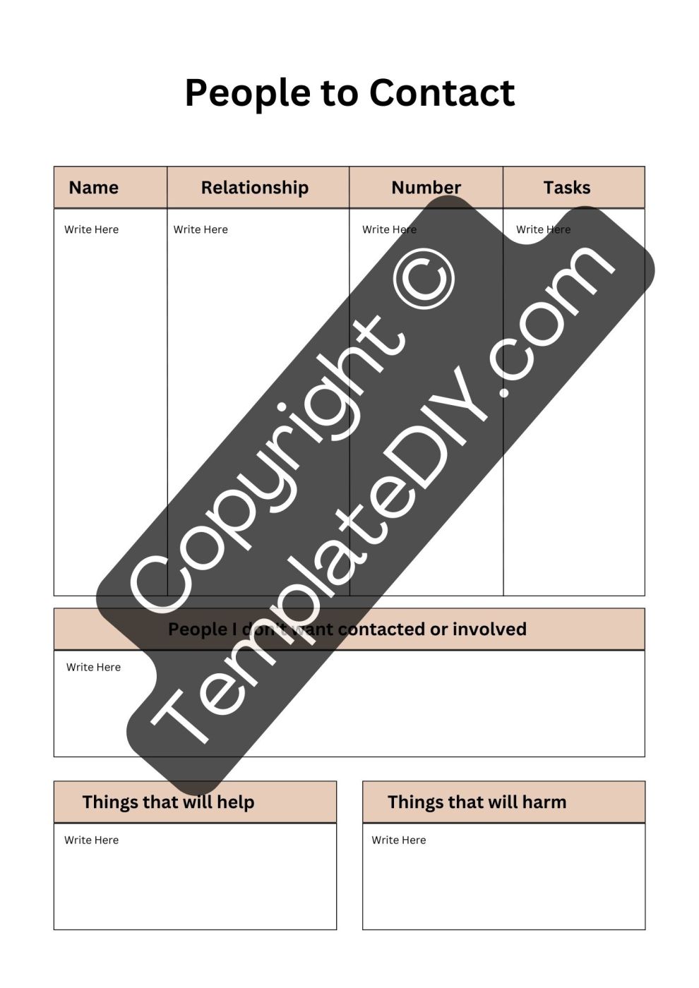 Printable Safety Plan Mental Health Template PDF, Word