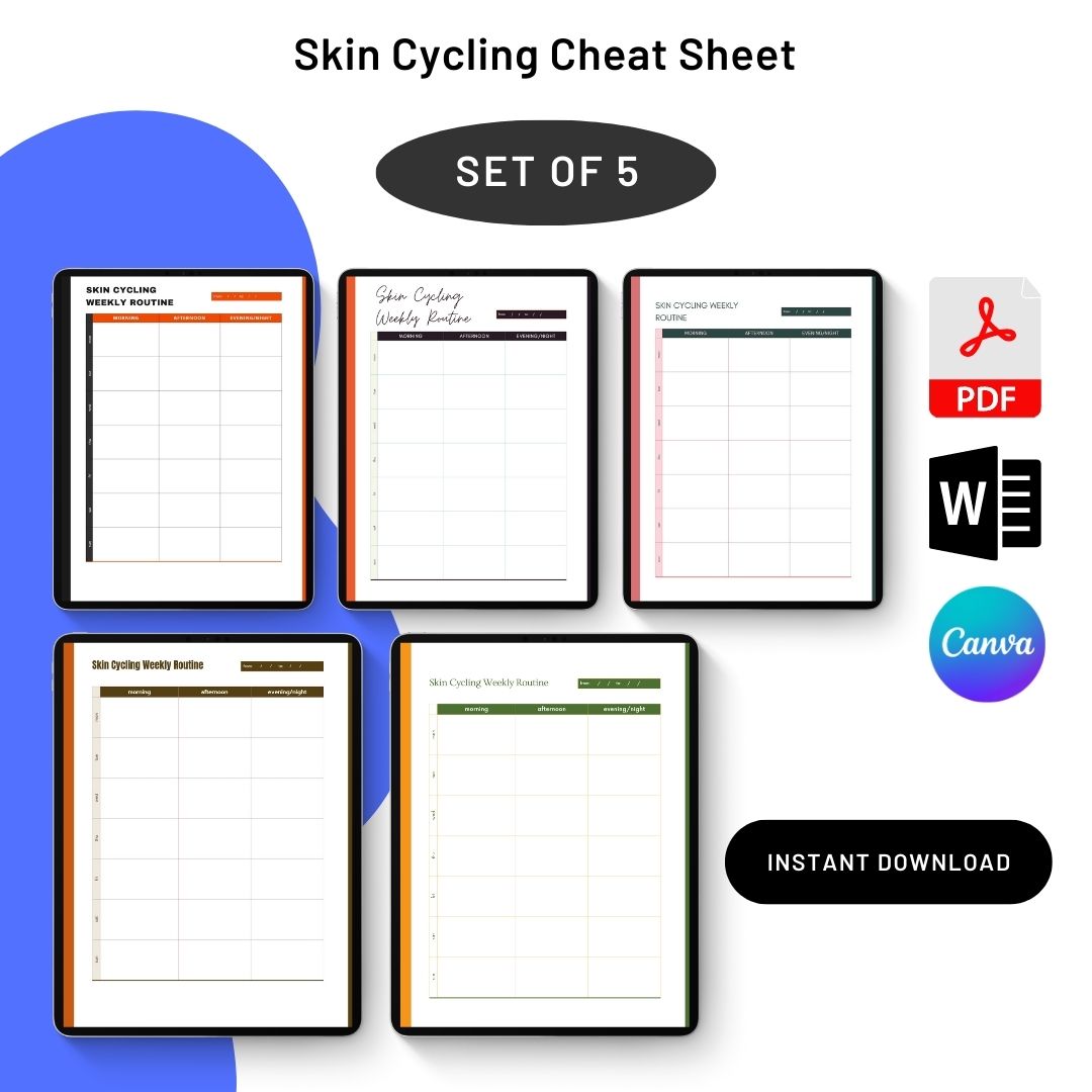 Printable Skin Cycling Cheat Sheet Template PDF, Word