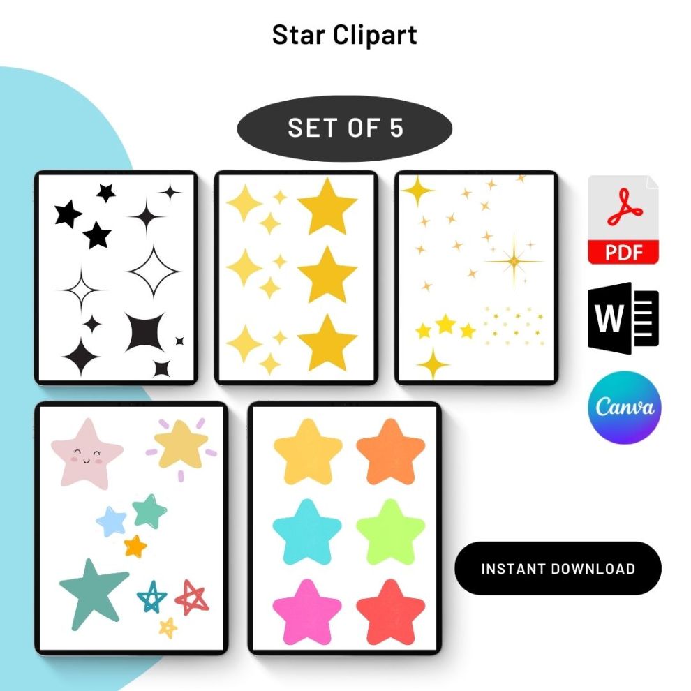 Star Clipart Printable Template PDF, Word [Editable]