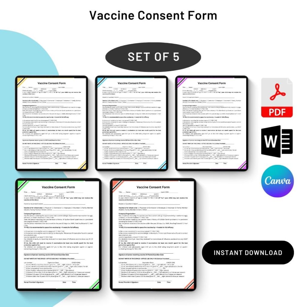 Medical Consent Form for Minor Template Printable PDF, Word