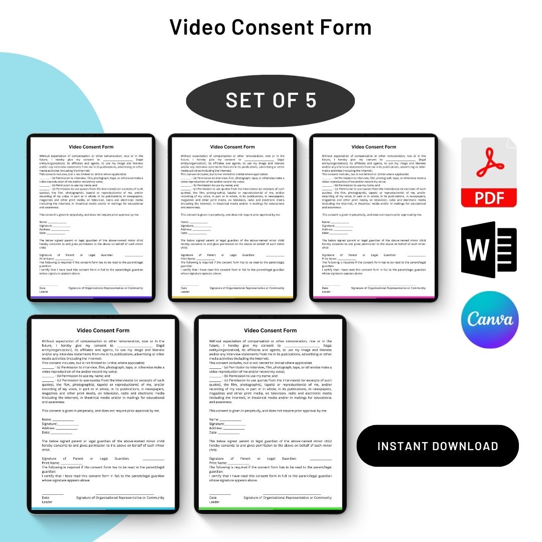 Video Consent Form Template Printable PDF, Word [Editable]