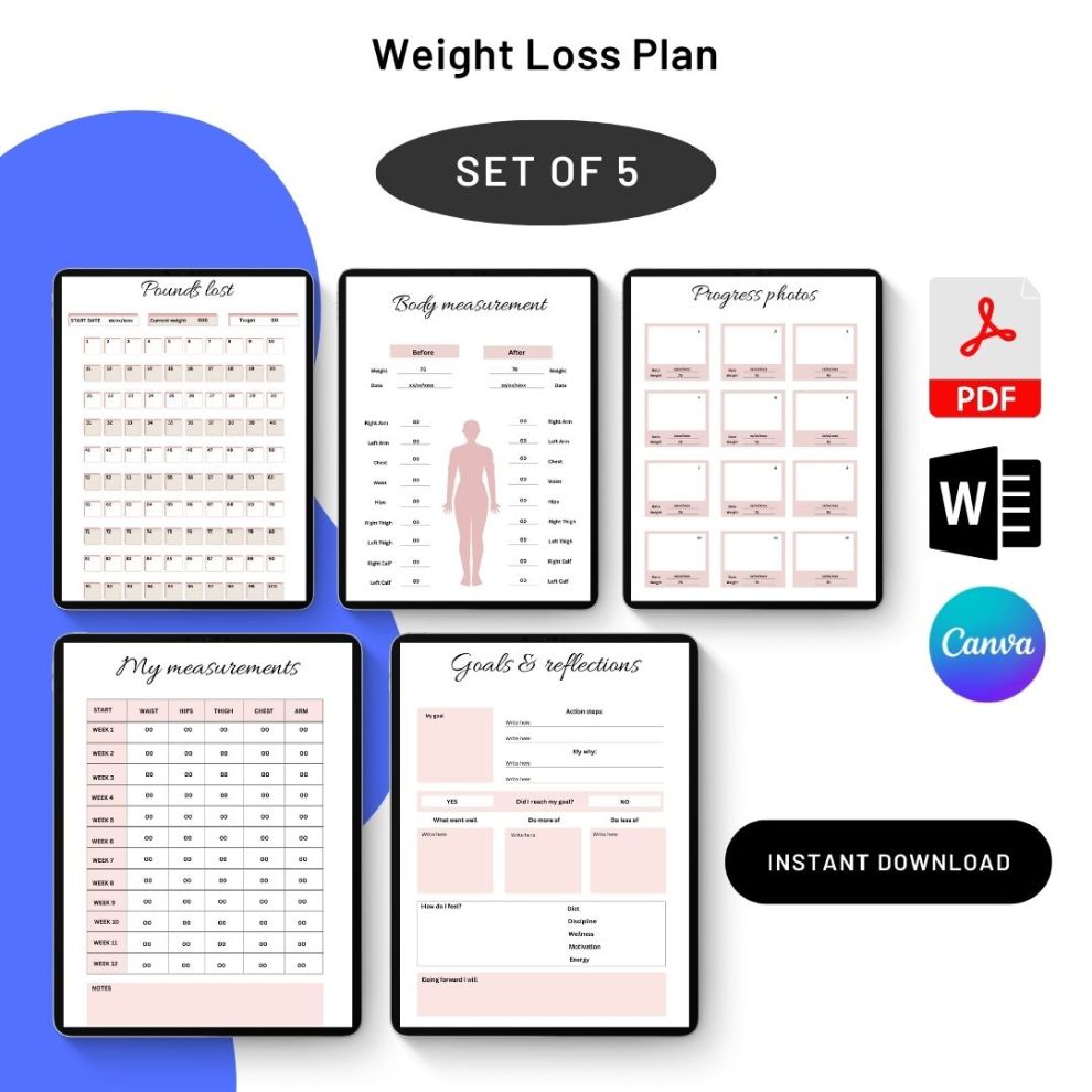 Printable Weight Loss Plan Template PDF, Word [Editable]