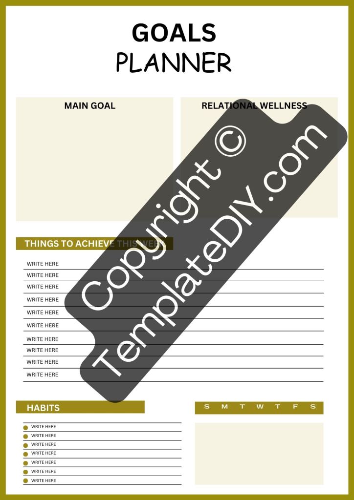 Printable Goal Setting Planner Template PDF, Word, Excel
