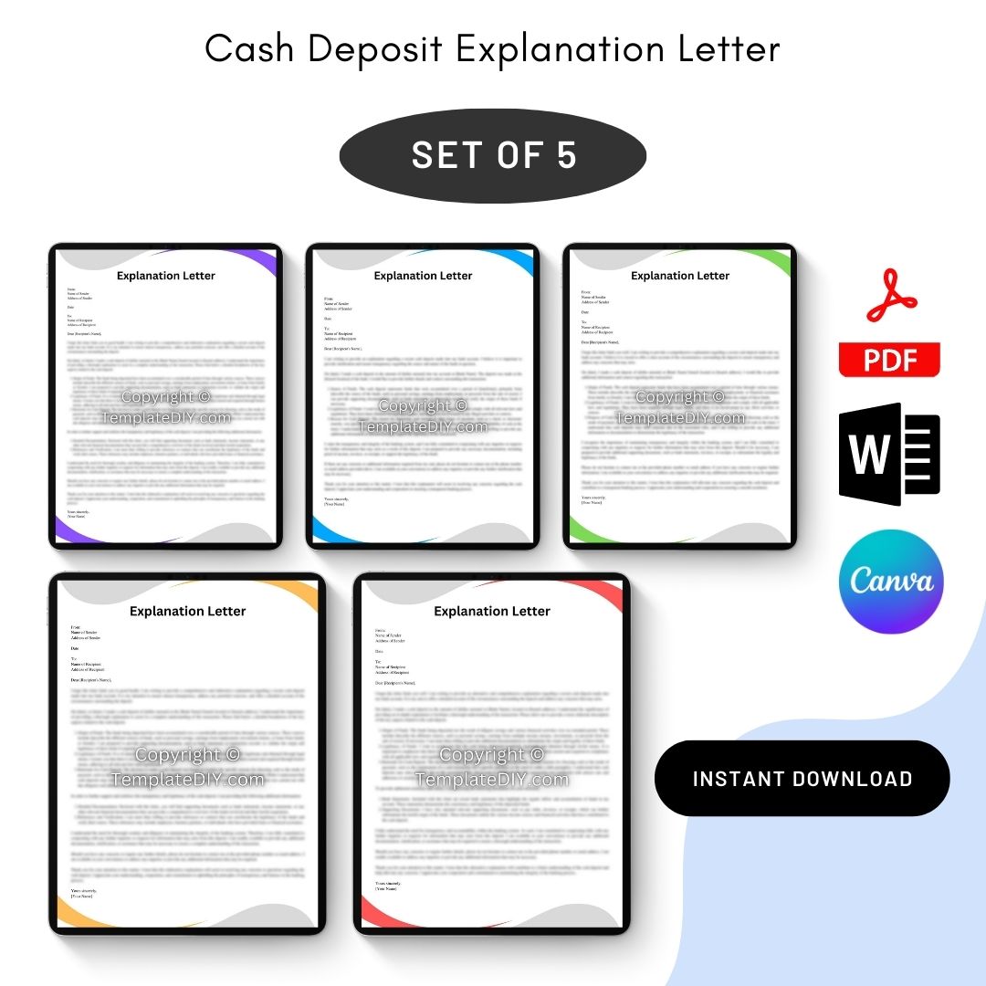 Cash Deposit Explanation Letter [Word Template]