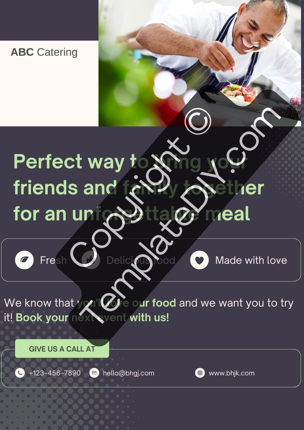 Catering Pamphlet Template Printable PDF, Word [Editable]