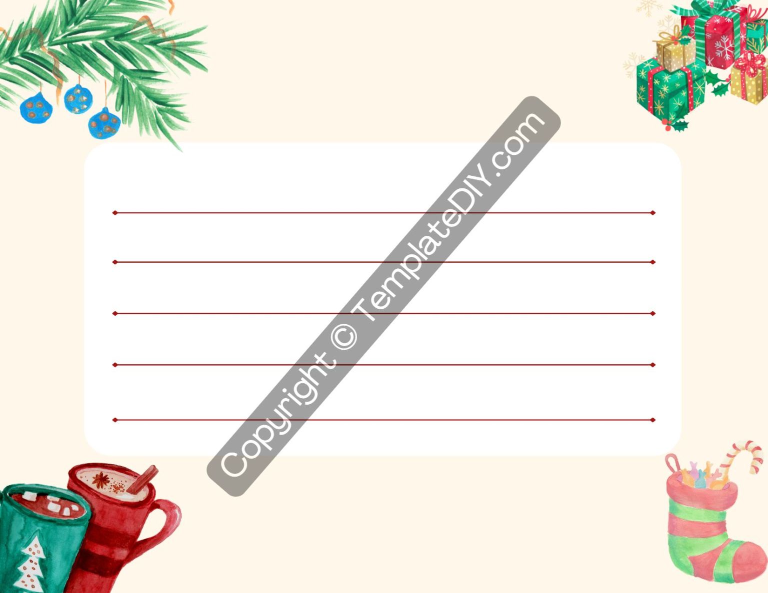 Blank Christmas Address Labels Printable Template PDF, Word