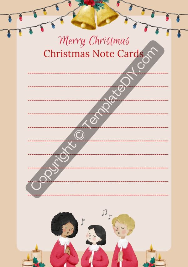 Blank Christmas Note Cards Printable Template PDF, Word