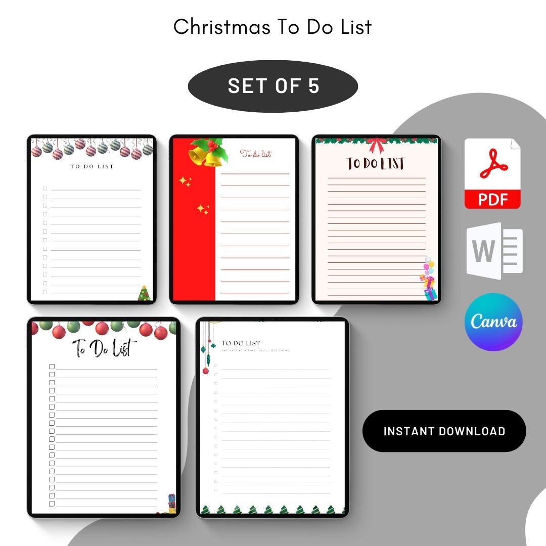 Christmas To Do List Template Printable Template PDF, Word