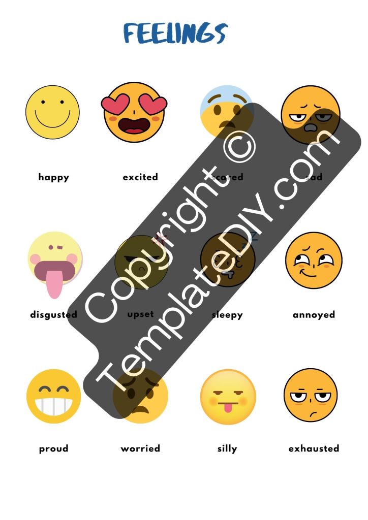 Printable Editable Feelings Poster Template PDF, Word