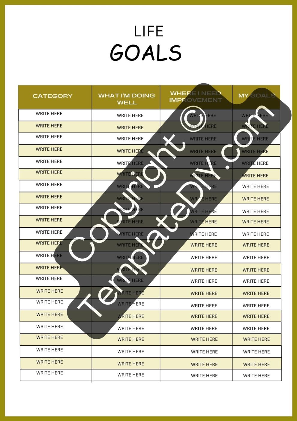 Printable Goal Setting Planner Template PDF, Word, Excel