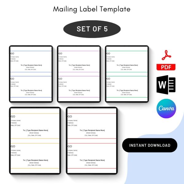 Mailing Label Template Printable PDF, Word [Editable]