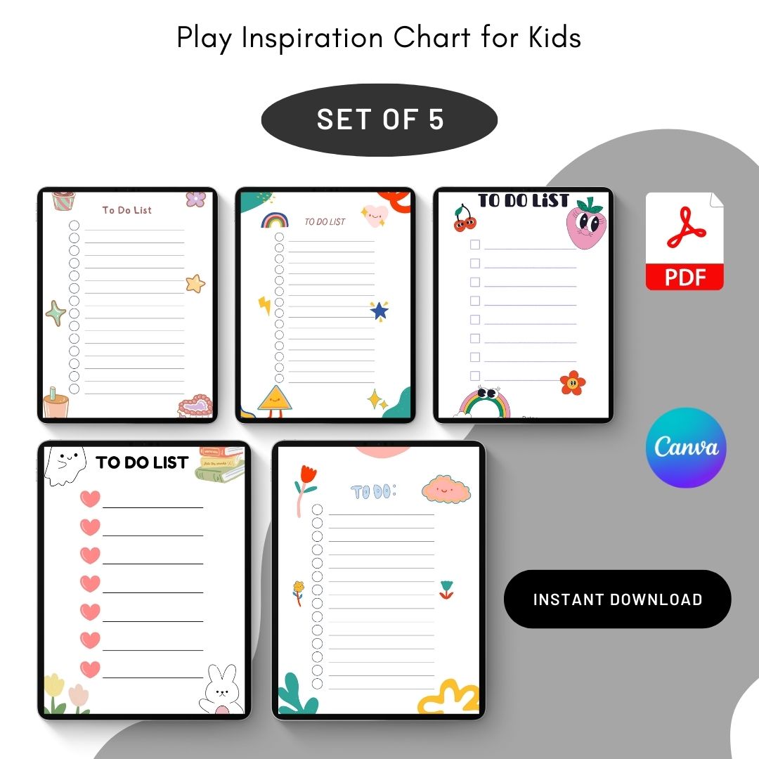 Printable Play Inspiration Chart for Kids Template PDF, Word