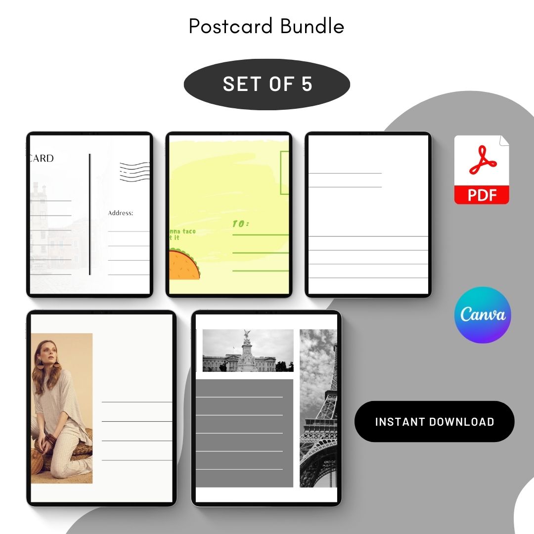 Printable Postcard Bundle Template PDF Word [Editable]