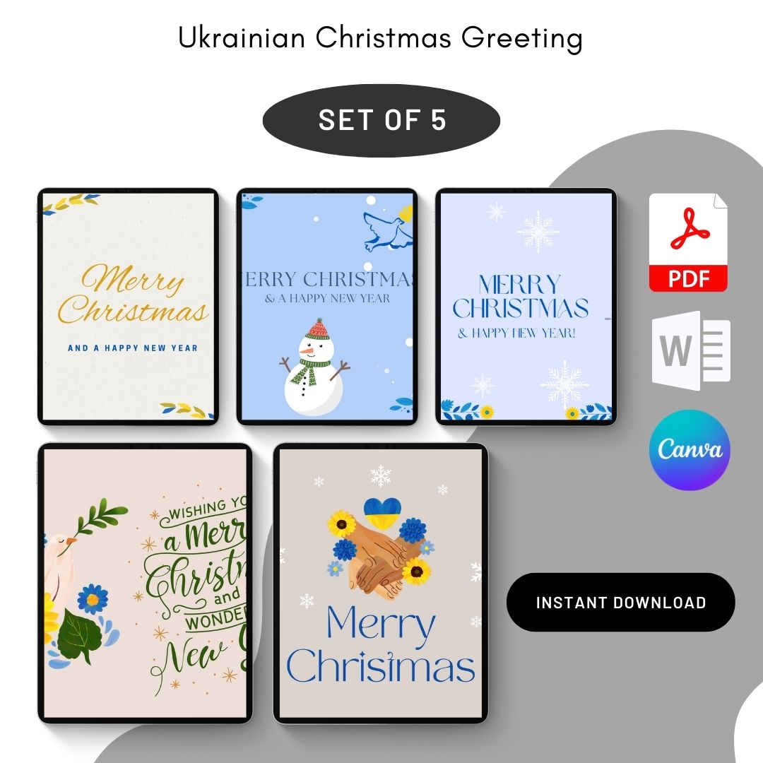 Ukrainian Christmas Greeting Printable Template [Word]