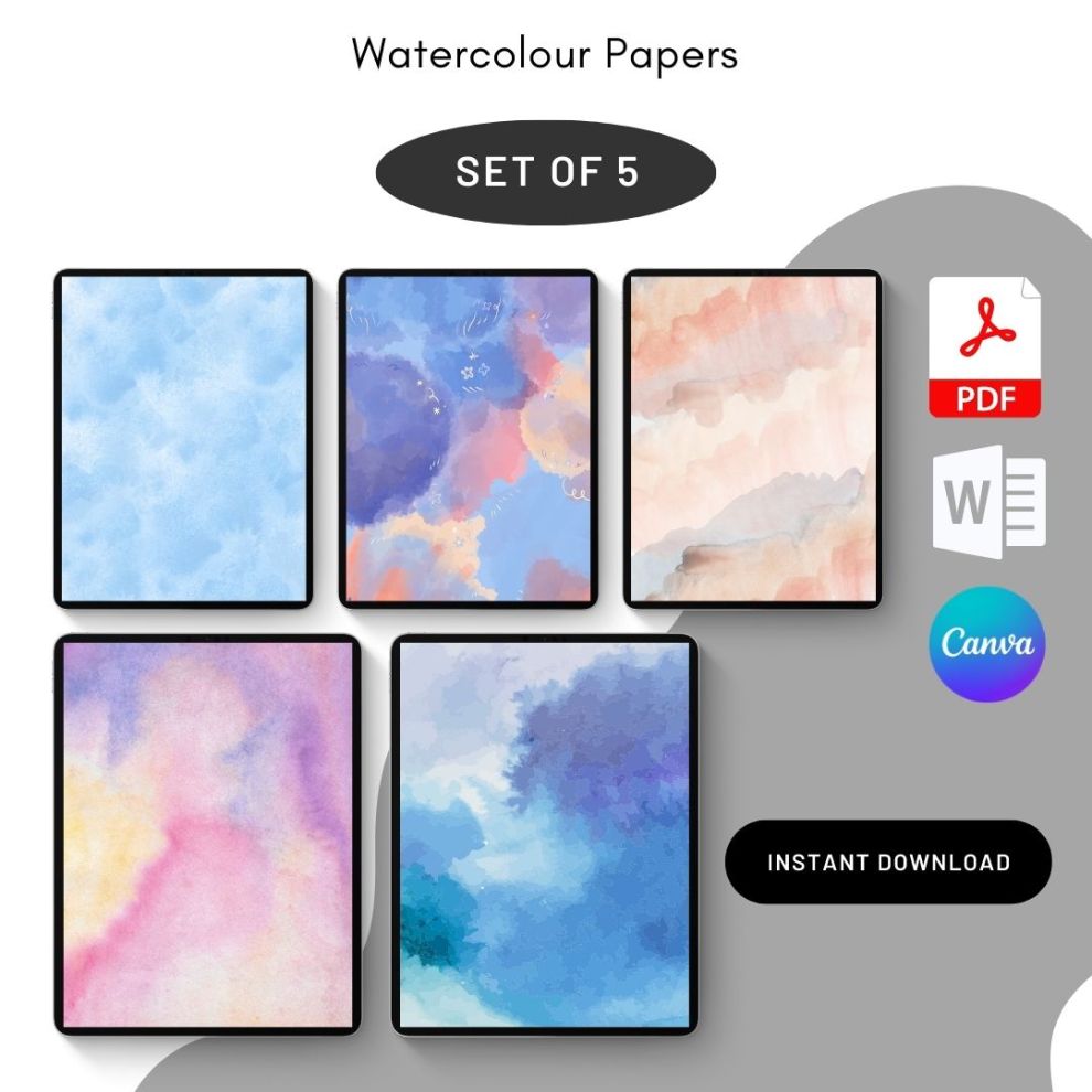 Printable Watercolour Papers Template PDF, Word [Editable]