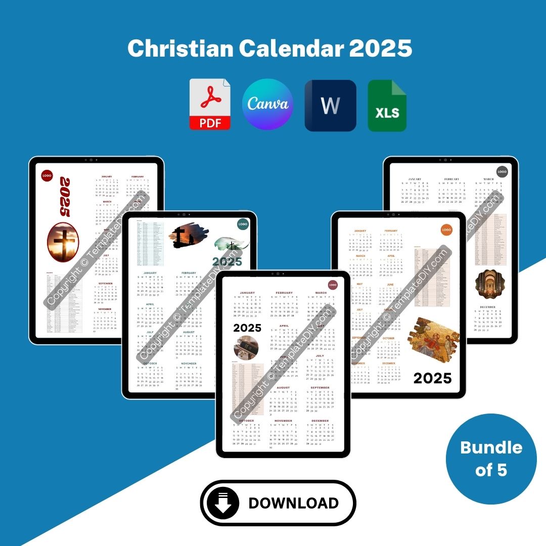 Christian Calendar 2025 Template in PDF, Word, Excel