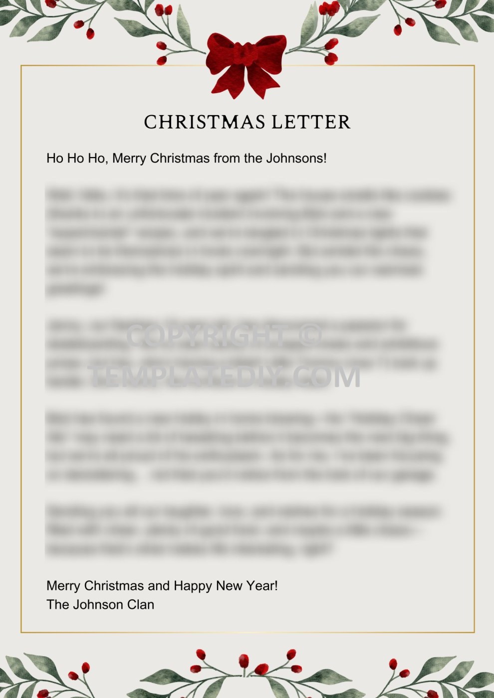 Family Christmas Letter Sample Template with Examples