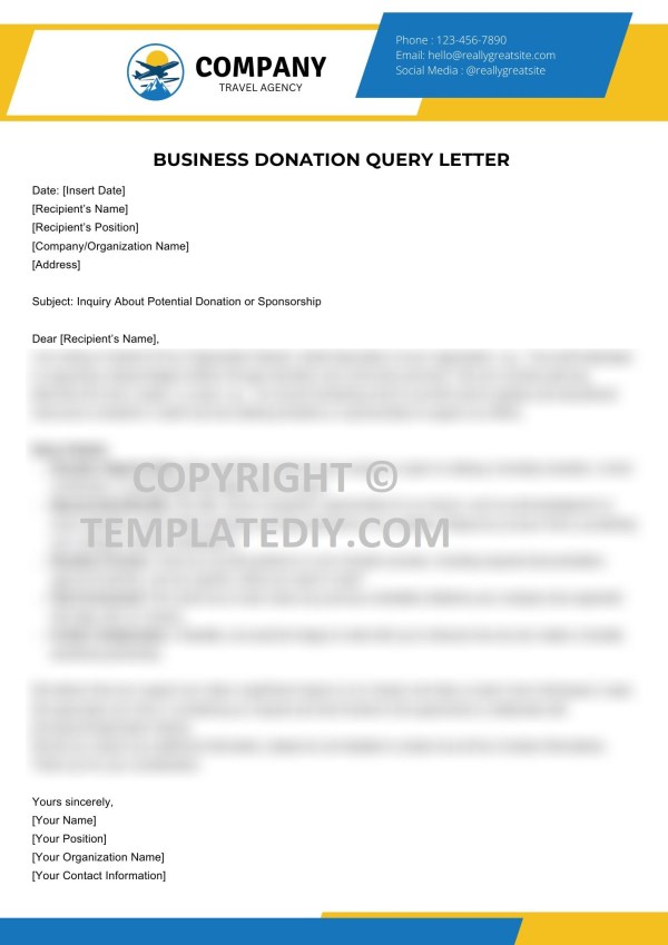 Business Query Letter Template Sample with Examples