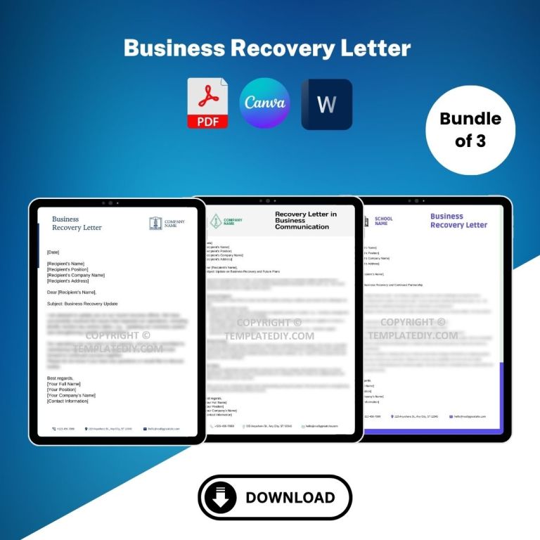 Business Recovery Letter Sample with Examples [Word]