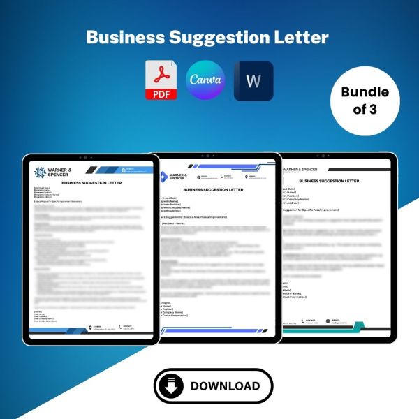 Business Suggestion Letter Sample with Examples [Word]