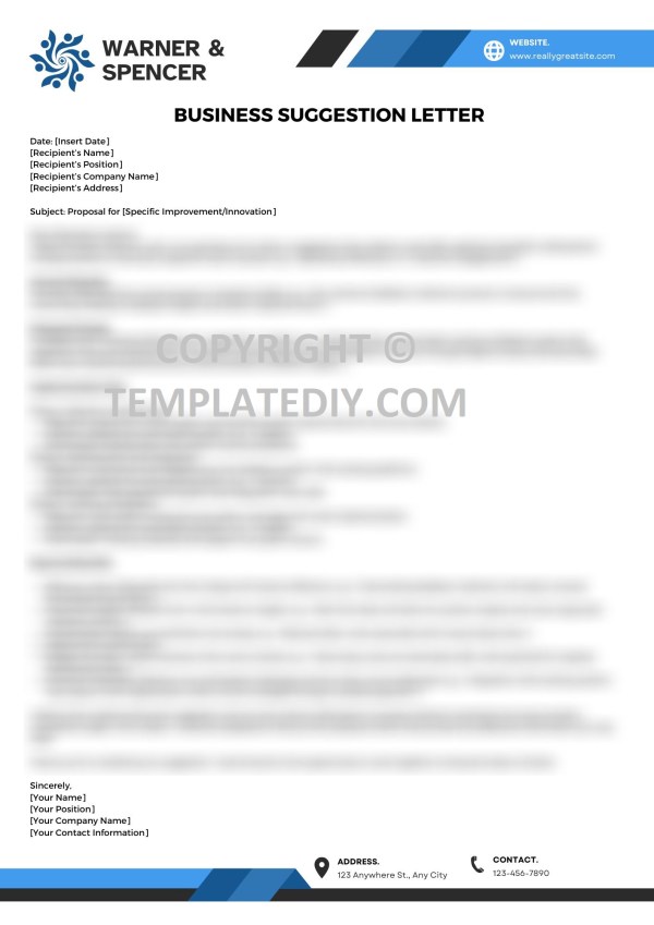 Business Suggestion Letter Sample with Examples [Word]