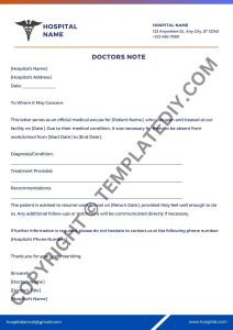 Patient First Doctor’s Note Template – Editable PDF & Word Download