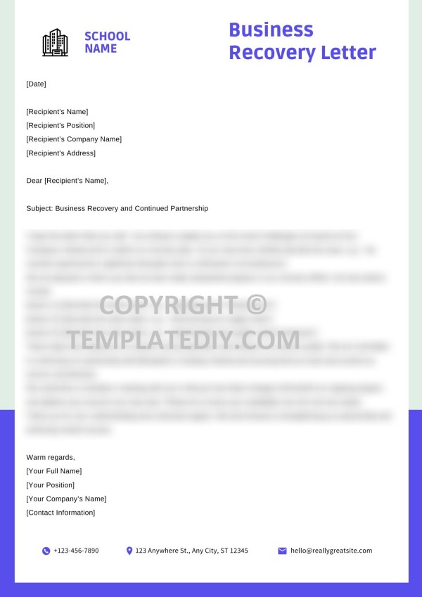 Business Recovery Letter Sample with Examples [Word]