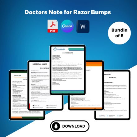 Doctors Note for Razor Bumps Template [Word Editable]