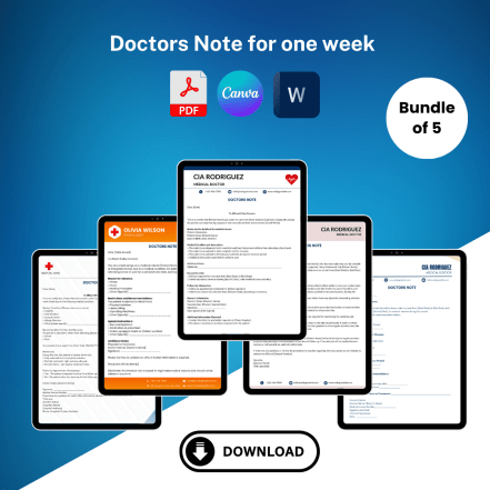 Doctors Note for One Week Template Word, PDF [Editable]