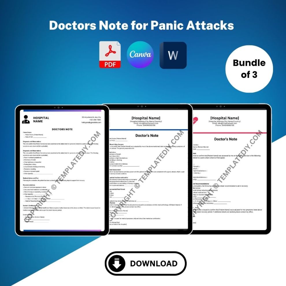 Doctors Note for Panic Attacks Template [Word Editable]